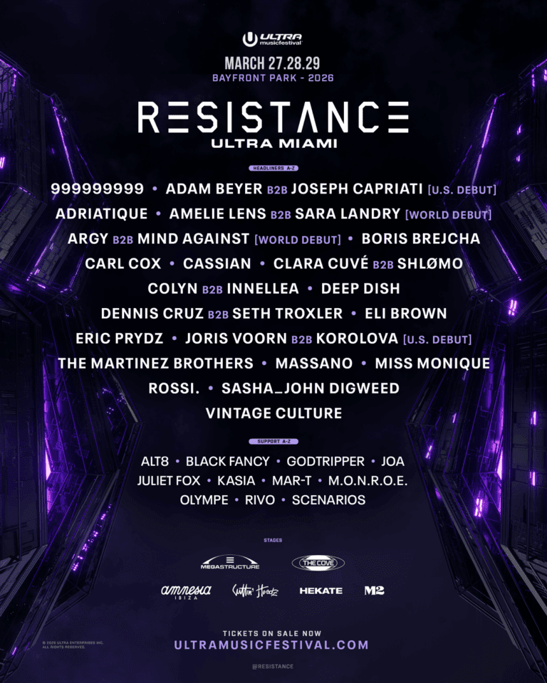 Ultra RESISTANCE announces 2026 Miami lineup – 320 FM